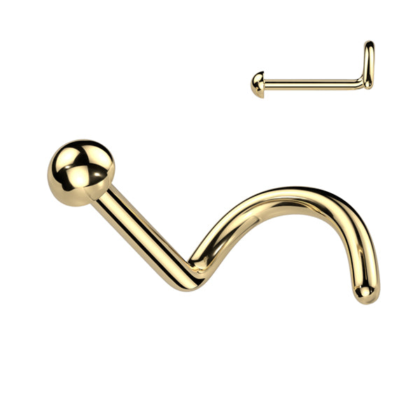 Dome Gold Titanium Nostril Screw | Tulsa Body Jewelry