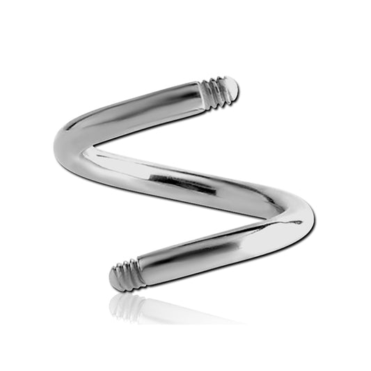 14g Titanium Spiral Barbell (external, no ends) – Tulsa Body Jewelry