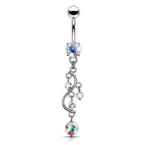 Vine CZ Belly Dangle | Tulsa Body Jewelry
