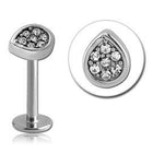 16g CZ Teardrop Stainless Labret | Tulsa Body Jewelry