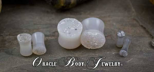 Grey Agate Geode Plugs | Oracle Body Jewelry – Tulsa Body Jewelry