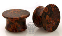 Mayan Flared Leopardskin Jasper Plugs | Oracle Body Jewelry – Tulsa ...