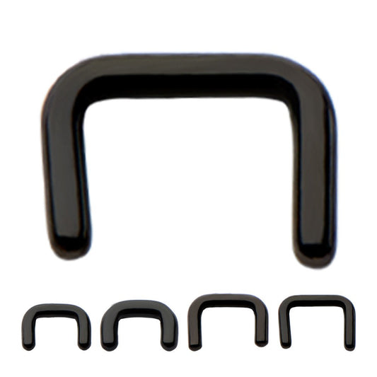 Short Staple Black Septum Retainer | Tulsa Body Jewelry
