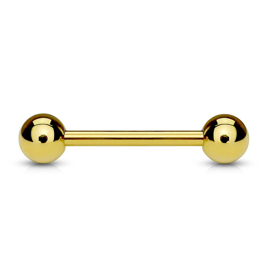 14g Yellow 14k Gold Straight Barbell | Tulsa Body Jewelry